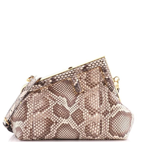 Fendi | Bags | Fendi First Bag Python Small Brown Neutral | Poshmark